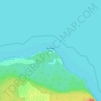 Au Sable Point Lighthouse topographic map, elevation, terrain