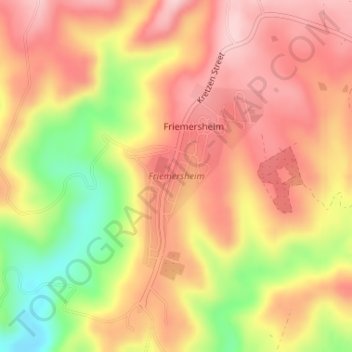 Friemersheim topographic map, elevation, terrain