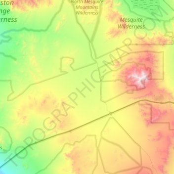 Shadow Valley topographic map, elevation, terrain
