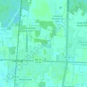 Delmar Park topographic map, elevation, terrain