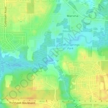 Lithia Springs topographic map, elevation, terrain