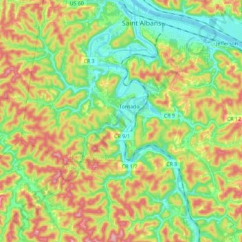Coal River topographic map, elevation, terrain