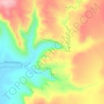 Kings Canyon topographic map, elevation, terrain