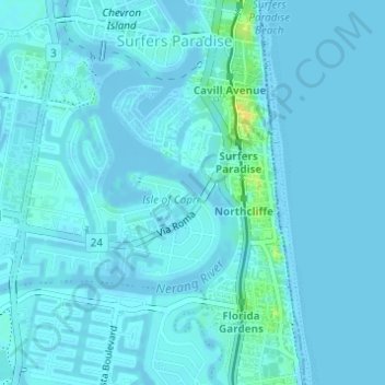 Naples Avenue Reserve topographic map, elevation, terrain