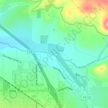 Walker Creek topographic map, elevation, terrain