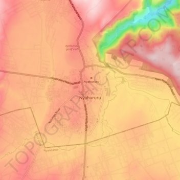 Nyahururu topographic map, elevation, terrain