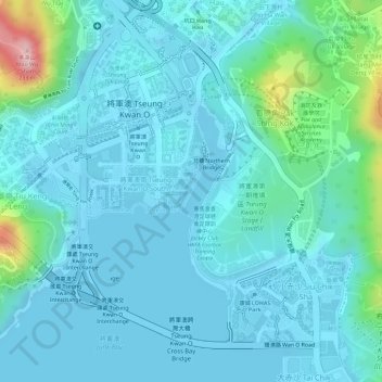 Tseung Kwan O Waterfront Park topographic map, elevation, terrain