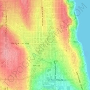 Lake City Memorial Triangle topographic map, elevation, terrain