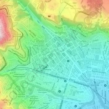 Plaza San Francisco topographic map, elevation, terrain