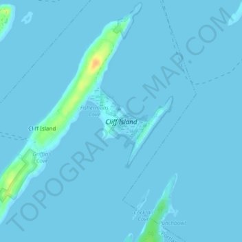 Cliff Island topographic map, elevation, terrain
