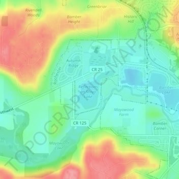 Mayo Lake topographic map, elevation, terrain