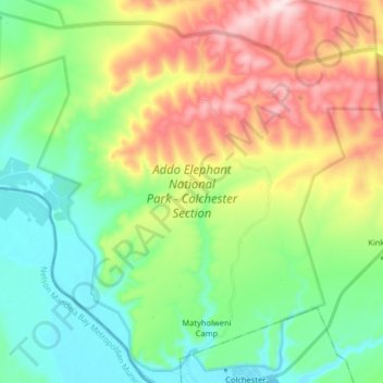 Addo Elephant National Park - Colchester Section topographic map ...