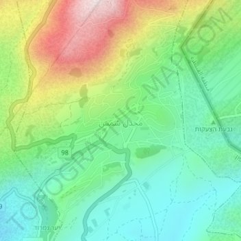 Majdal Shams topographic map, elevation, terrain