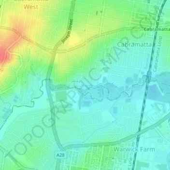 Bowden Park topographic map, elevation, terrain