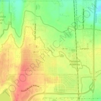 Campion topographic map, elevation, terrain