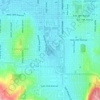 Amazon Field Forest topographic map, elevation, terrain