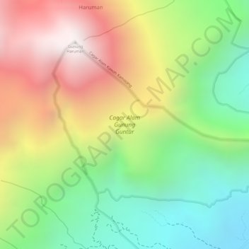 Gunung Guntur Nature Recreation Park topographic map, elevation, terrain