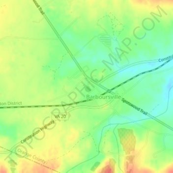 Barboursville Community Park topographic map, elevation, terrain