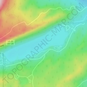 Suttle Lake topographic map, elevation, terrain