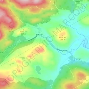 Sandy River topographic map, elevation, terrain
