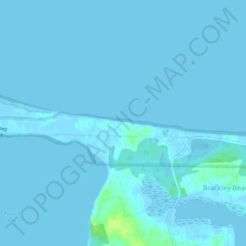 Brackley Beach topographic map, elevation, terrain
