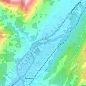 Elk River topographic map, elevation, terrain