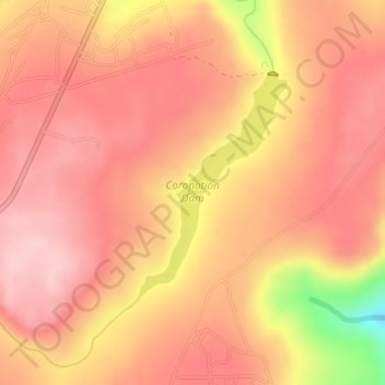 Coronation Dam topographic map, elevation, terrain