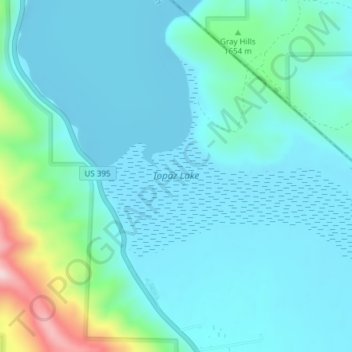 Topaz Lake topographic map, elevation, terrain