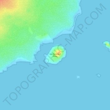 Isla Sombrero Chino topographic map, elevation, terrain