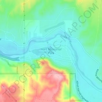 Hart Memorial Park topographic map, elevation, terrain