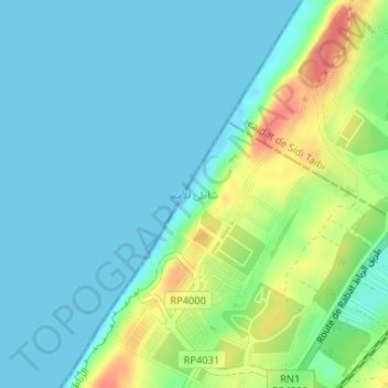 Plage des Nations topographic map, elevation, terrain