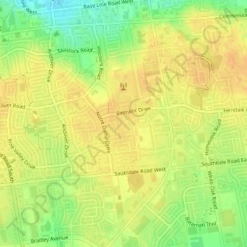 St. Lawrence Park topographic map, elevation, terrain