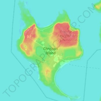 Christian Island topographic map, elevation, terrain