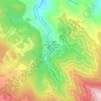 Buckeye Lake topographic map, elevation, terrain