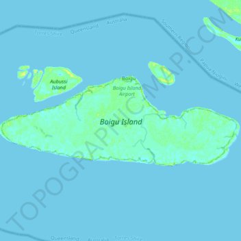 Boigu Island topographic map, elevation, terrain