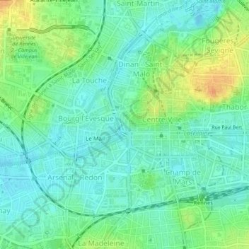 Square Hyacinthe Lorette topographic map, elevation, terrain