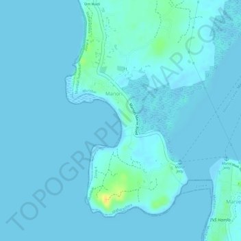 Manori Aum Beach topographic map, elevation, terrain