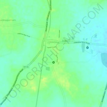 Ullikkottai topographic map, elevation, terrain