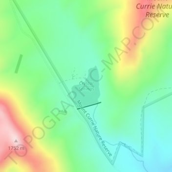 Crystal Springs topographic map, elevation, terrain