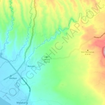 Matling River topographic map, elevation, terrain