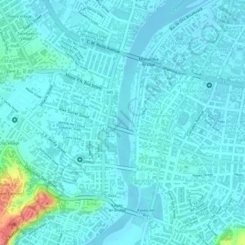 Cagayan de Oro River topographic map, elevation, terrain