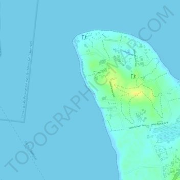 Sira pantai topographic map, elevation, terrain