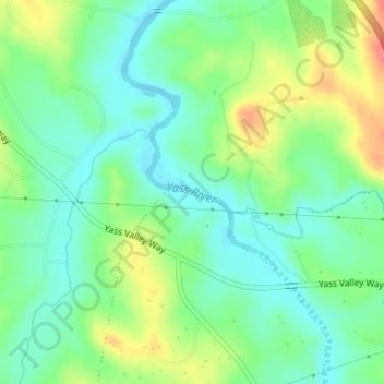 Yass River topographic map, elevation, terrain