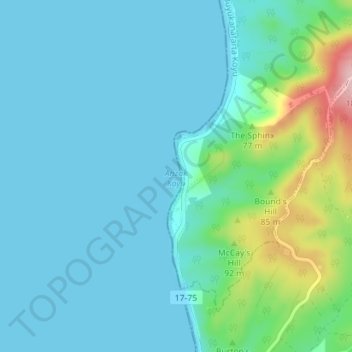 ANZAC Cove topographic map, elevation, terrain