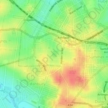 Pratten Park topographic map, elevation, terrain
