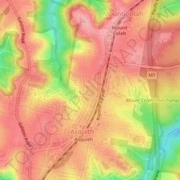 Asquith Park topographic map, elevation, terrain