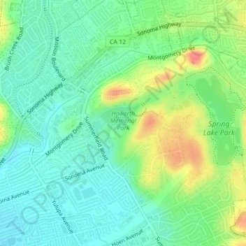 Howarth Memorial Park topographic map, elevation, terrain