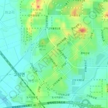 A56 topographic map, elevation, terrain