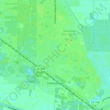 Indiantown topographic map, elevation, terrain