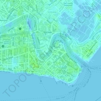 Iloilo River topographic map, elevation, terrain